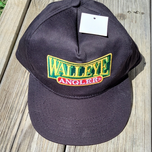 Accessories | Walleye Angler Black Cap 10 Percent Cotton One Size Fits ...